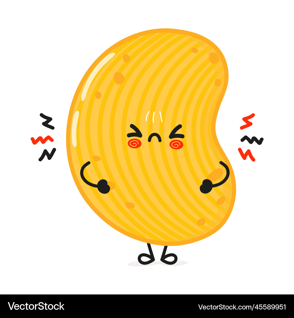 Cute angry chips character hand drawn cartoon Vector Image