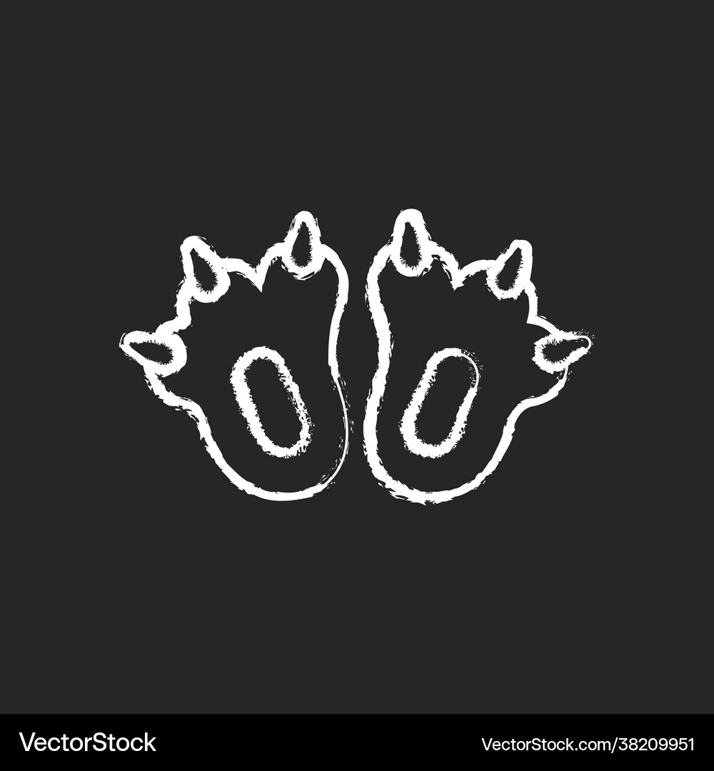 Funny slippers chalk white icon on dark background