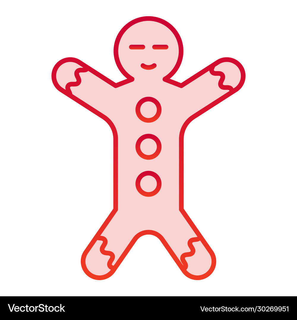 Gingerbread color icon ginger cookie in shape Vector Image