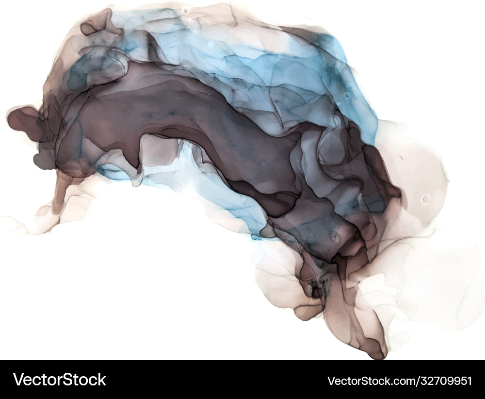 Graphite and blue shades wet ink background Vector Image