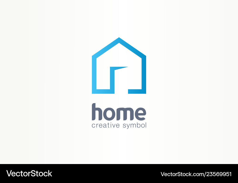 Home creative symbol concept open door building Vector Image