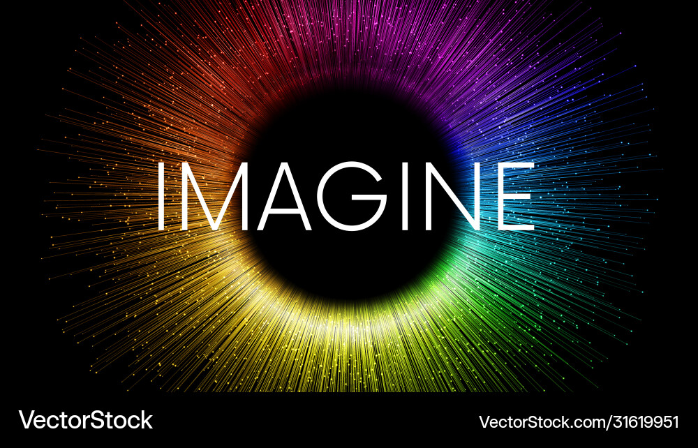Imagine word written on black background with Vector Image