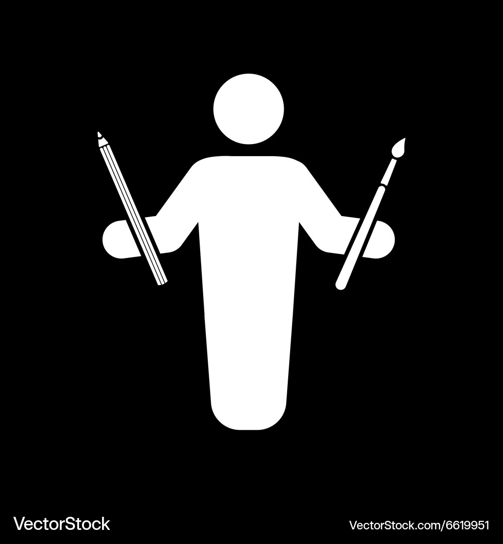 Painter avatar icon artist and craftsman Vector Image