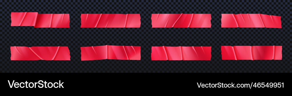 Red adhesive tape pieces scotch strips Royalty Free Vector