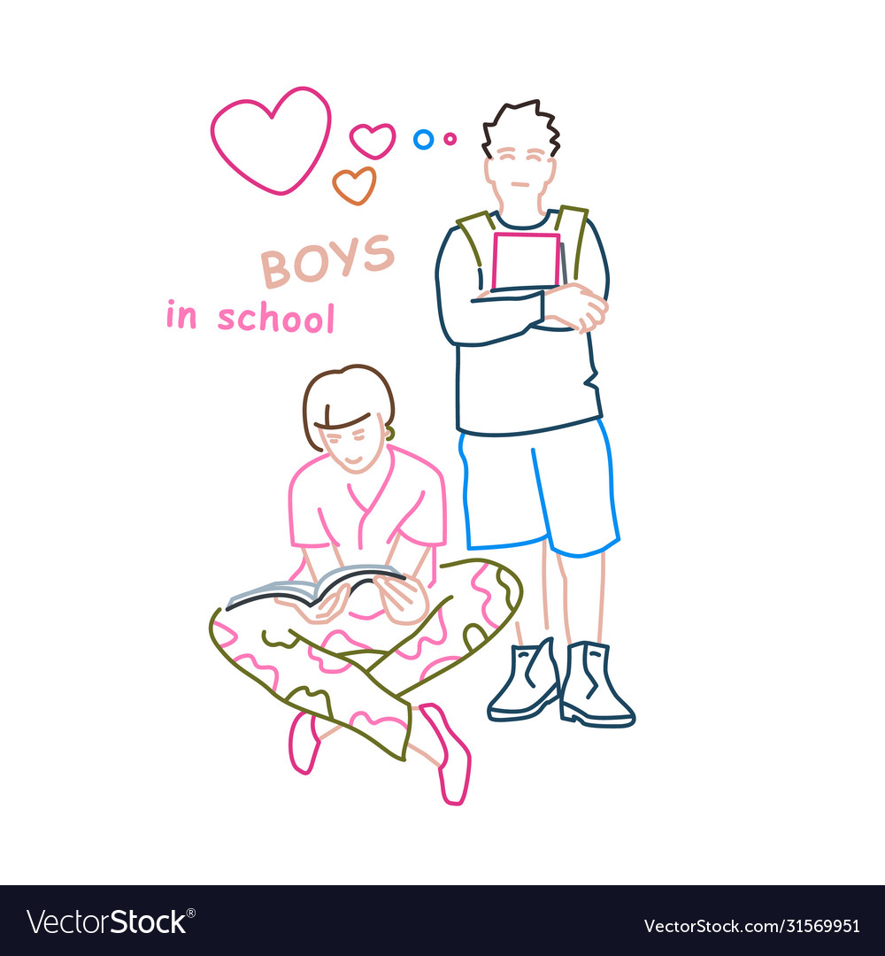 School boy behavior Royalty Free Vector Image - VectorStock