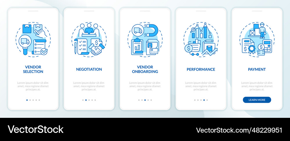 Walkthrough vendor management with blue line Vector Image