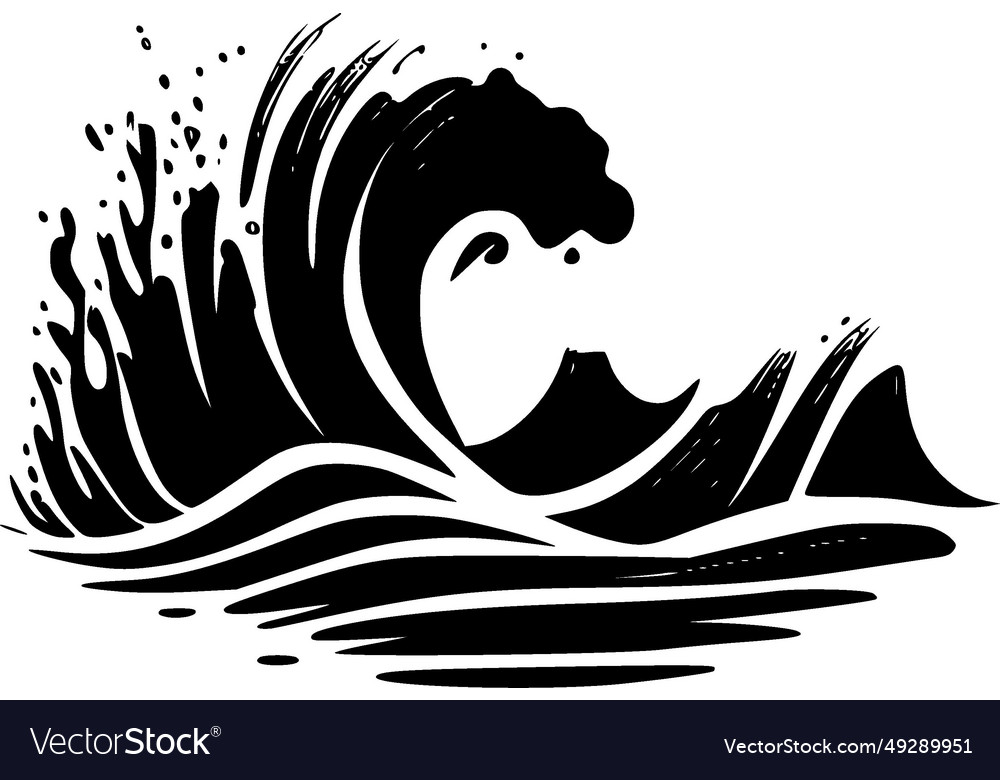 Waves - minimalist and flat logo Royalty Free Vector Image