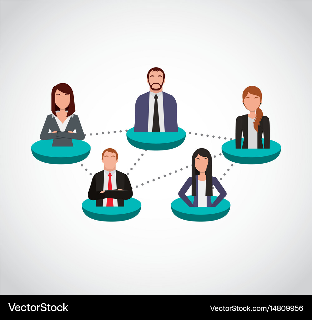Businesspeople teamwork community icons Royalty Free Vector
