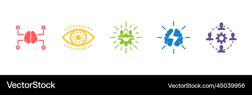 Creative strategy vision team Royalty Free Vector Image