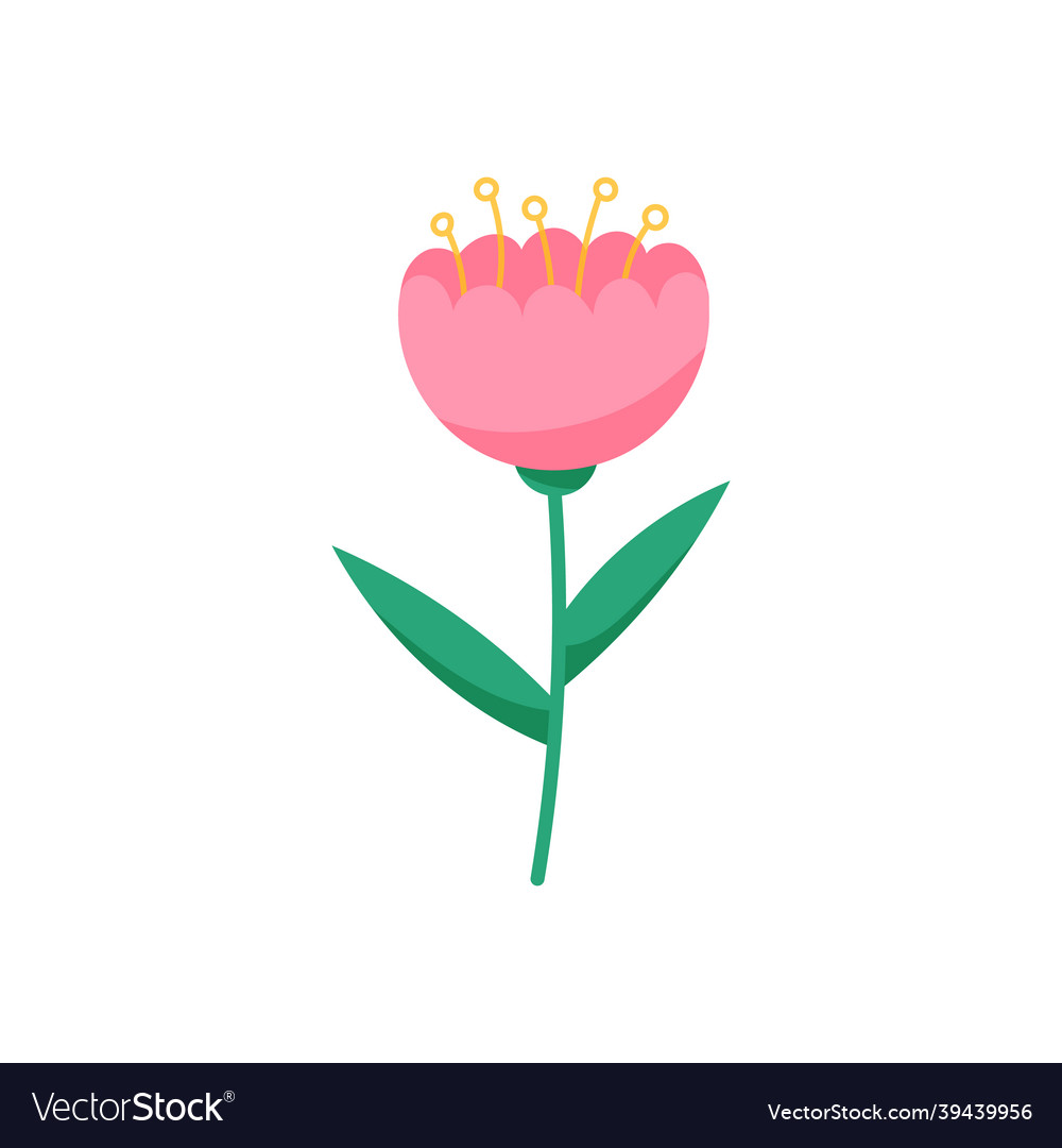 Hand drawn design cartoon flower element Vector Image