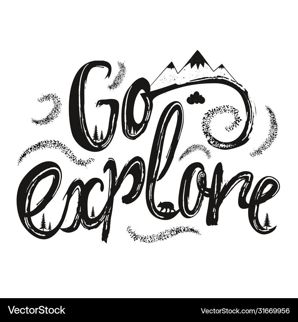 Hand drawn style typography poster with lettering Vector Image