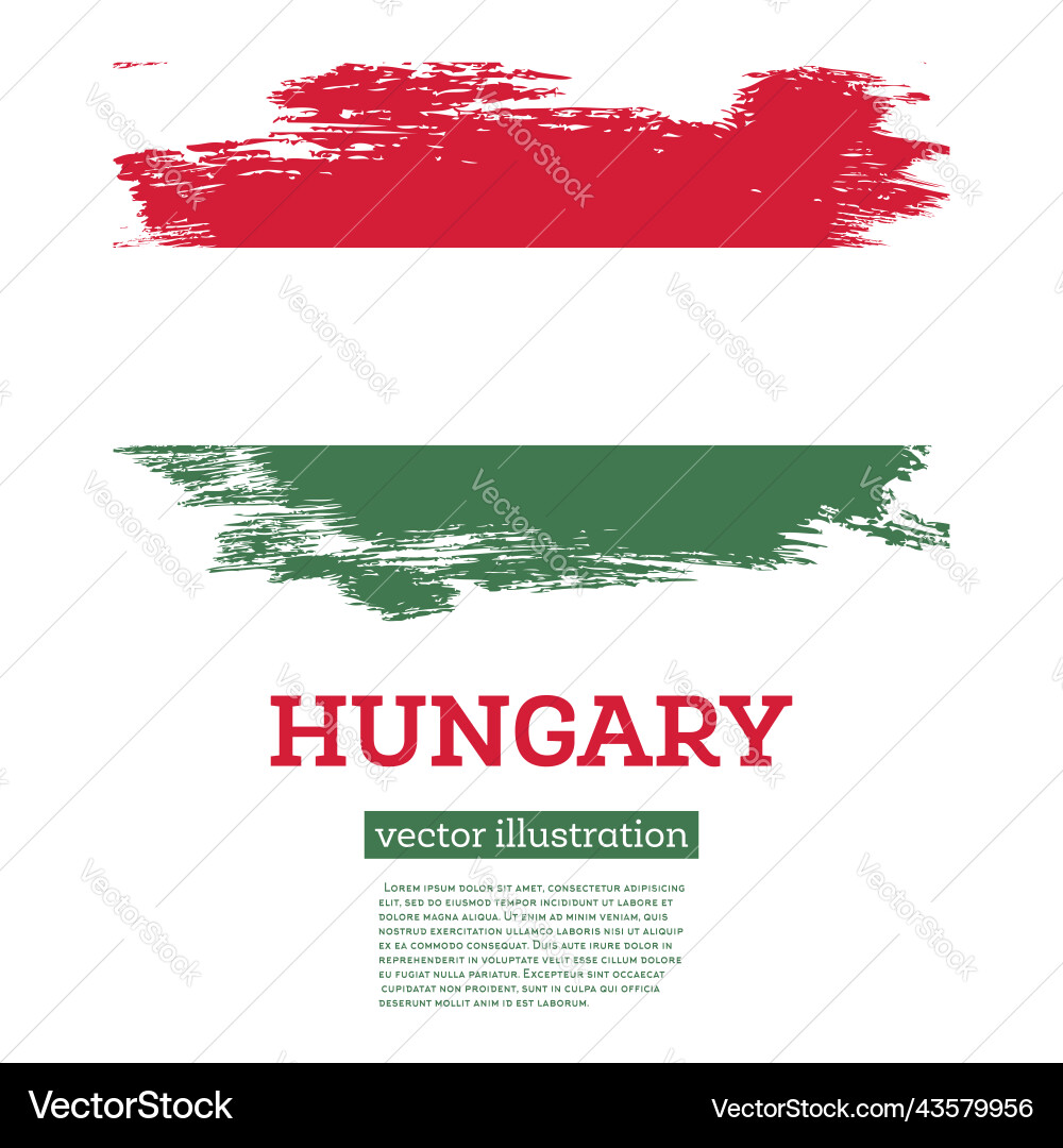 Hungary flag with brush strokes independence day Vector Image
