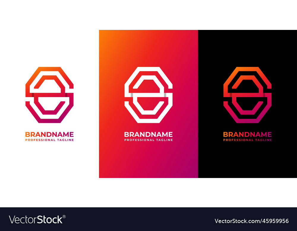 Letter sz monogram octagon logo Royalty Free Vector Image