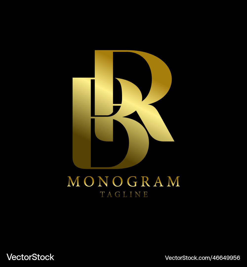 Lettering combine monogram luxury logo letter br Vector Image