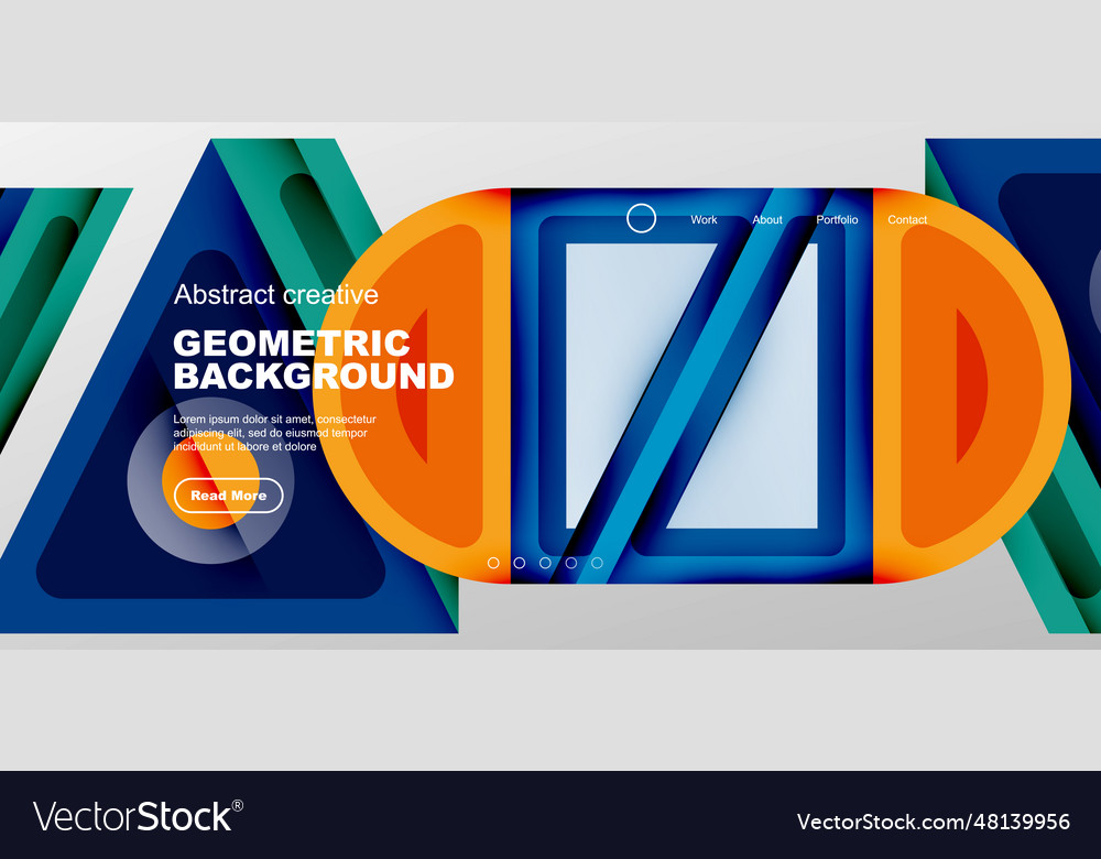 Minimal landing page geometric shapes business Vector Image