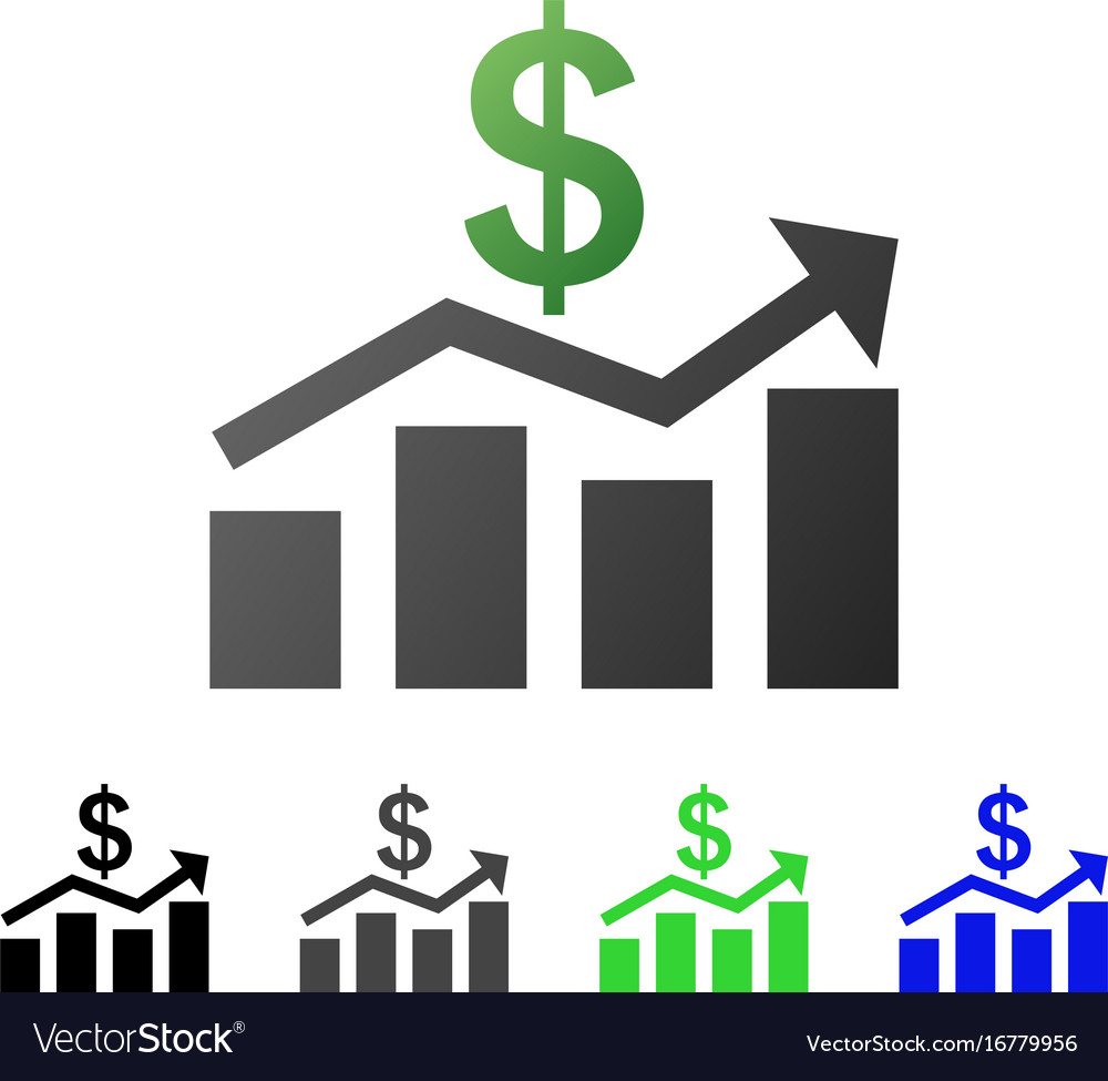 Sales chart flat gradient icon Royalty Free Vector Image