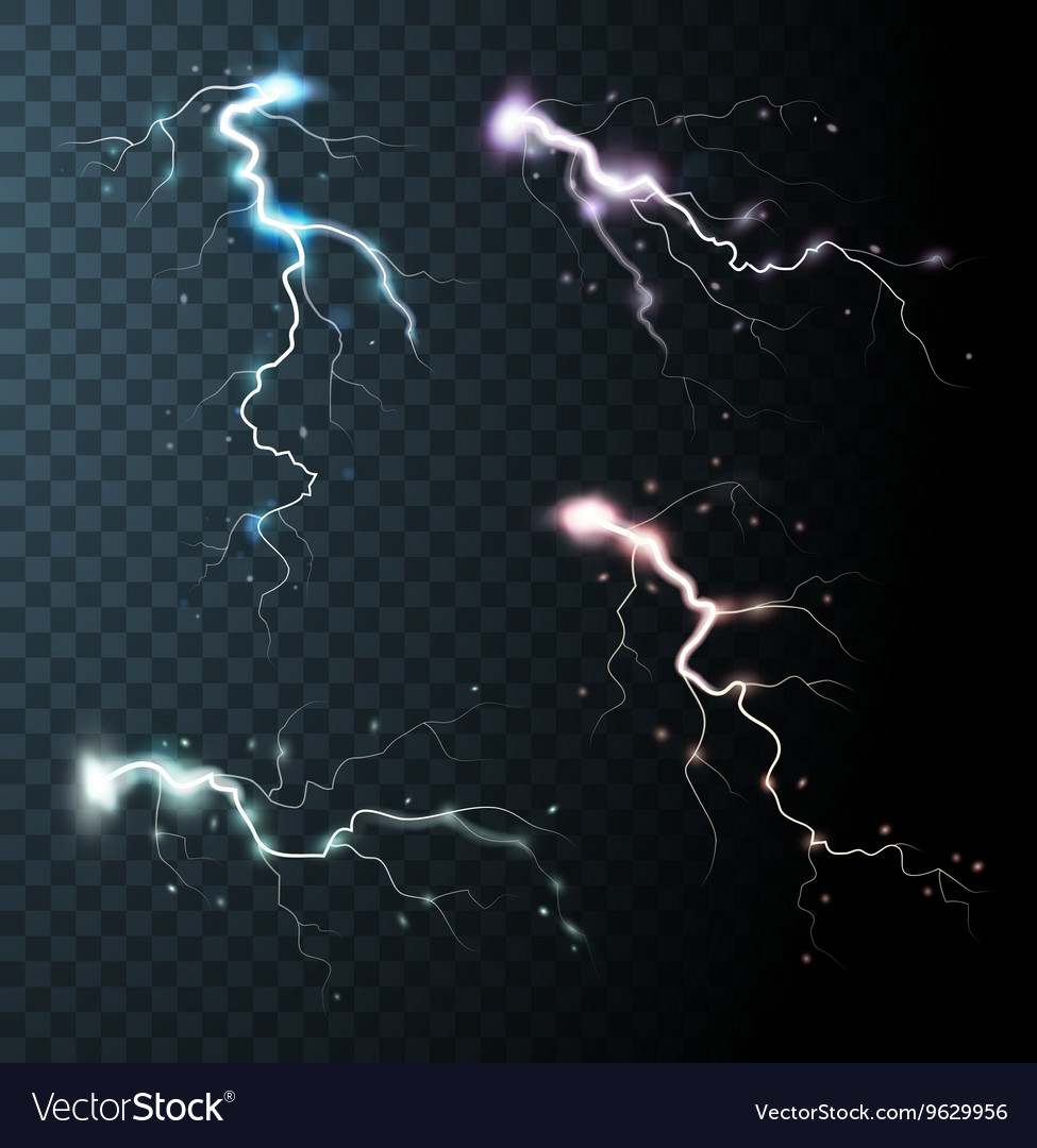 Thunderstorm realistic elements Royalty Free Vector Image