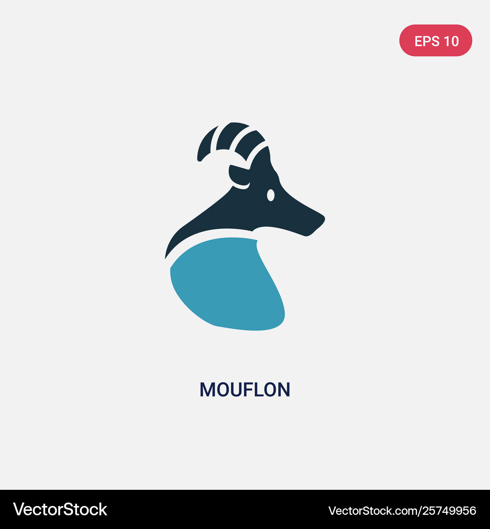 Two color mouflon icon from animals concept Vector Image