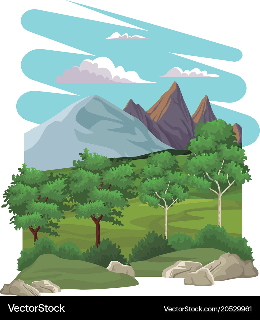 Beautiful nature landscape Royalty Free Vector Image