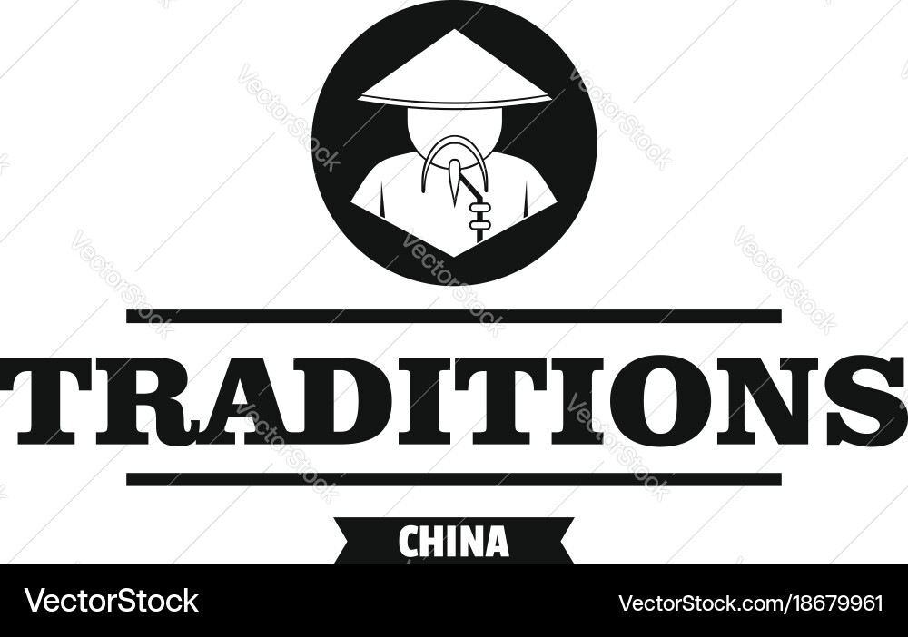 China traditions logo simple black style Vector Image