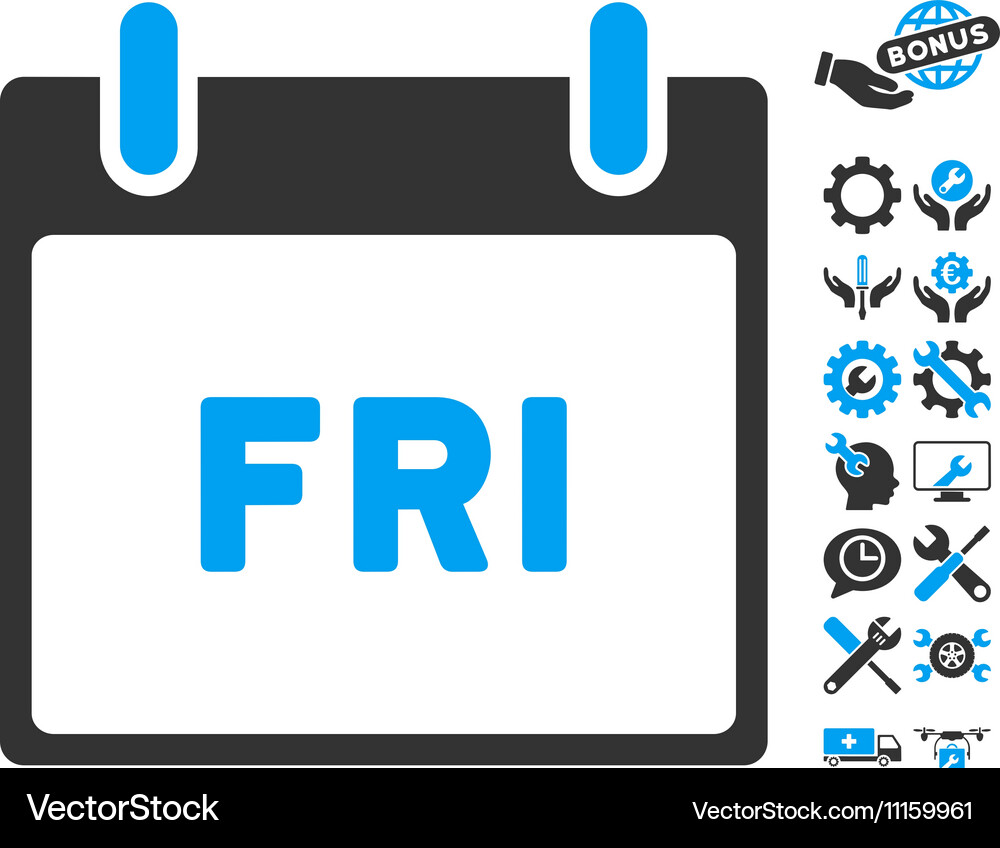 Friday calendar page icon with bonus Royalty Free Vector