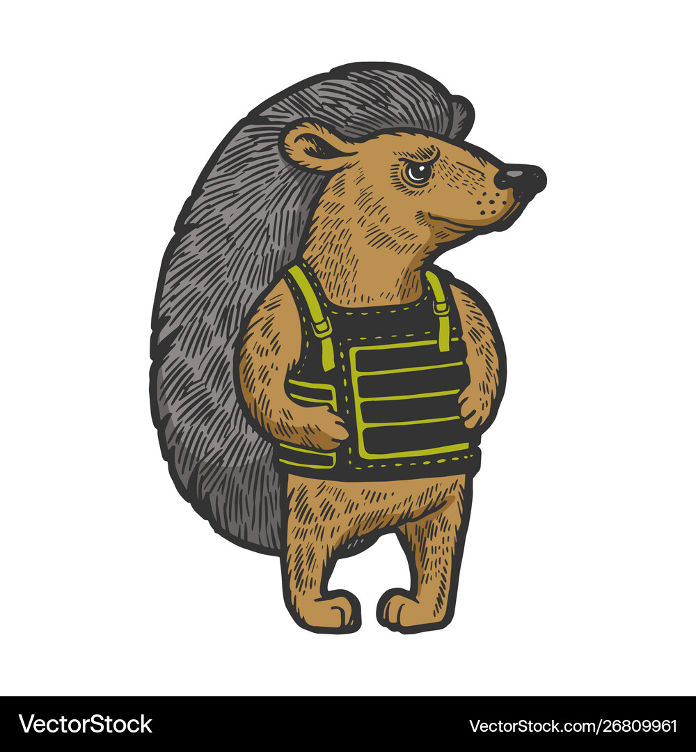 Hedgehog in Body Armor Royalty Free Vector Image