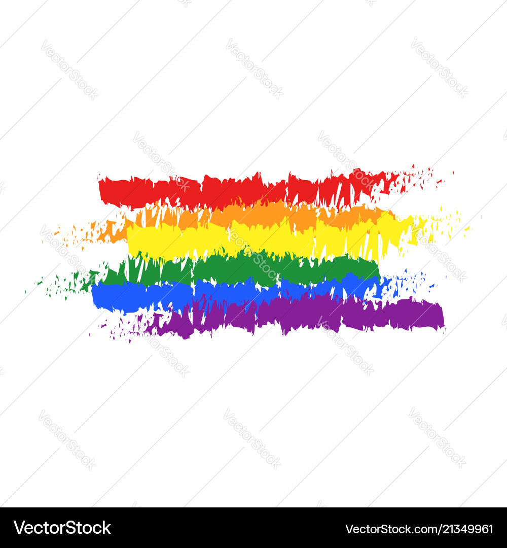 Lgbt pride color flag brush rainbow Royalty Free Vector