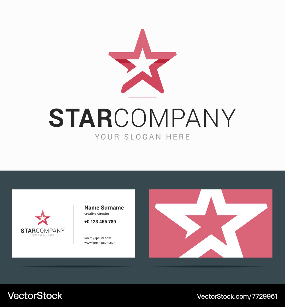 Logo and business card template with star shape Vector Image