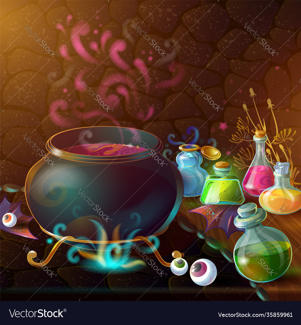 Magic bottles potion composition Royalty Free Vector Image Magic bottles potion composition Royalty Free Vector Image