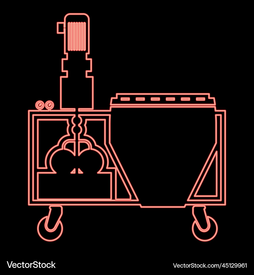 Neon Plaster Station Wall Decoration Machine Vector Image