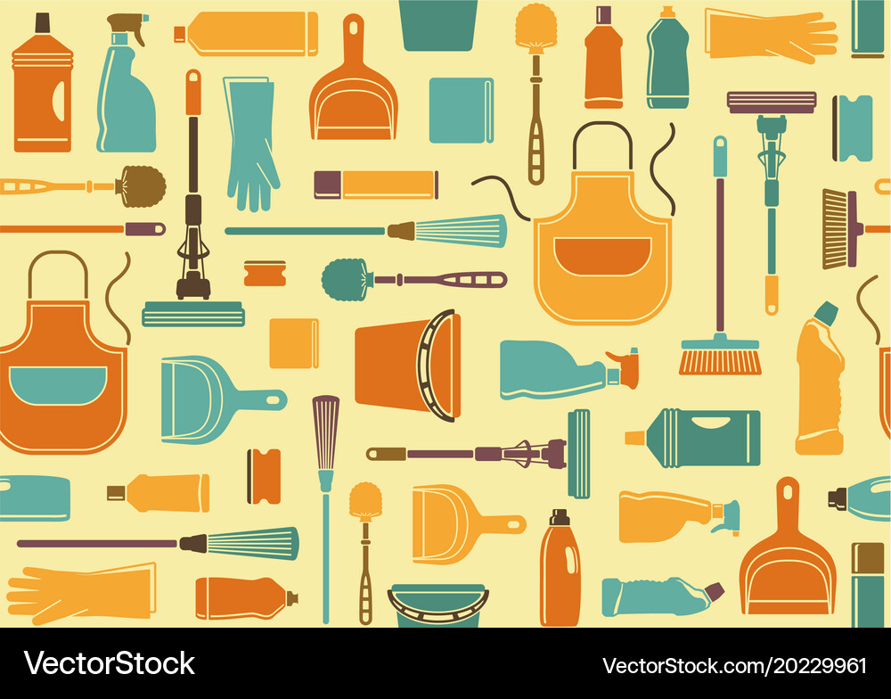 Seamless background of cleaning Royalty Free Vector Image