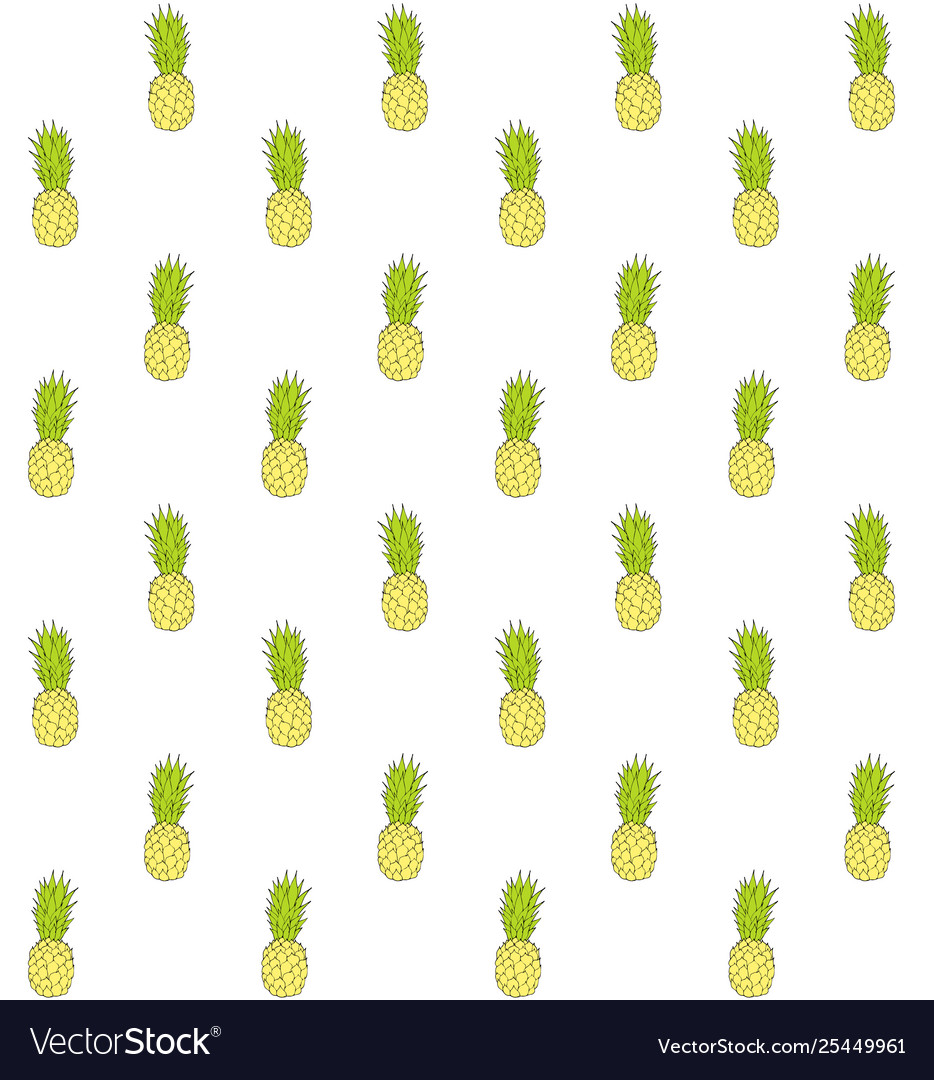 Seamless pattern hand drawn pineapple Royalty Free Vector