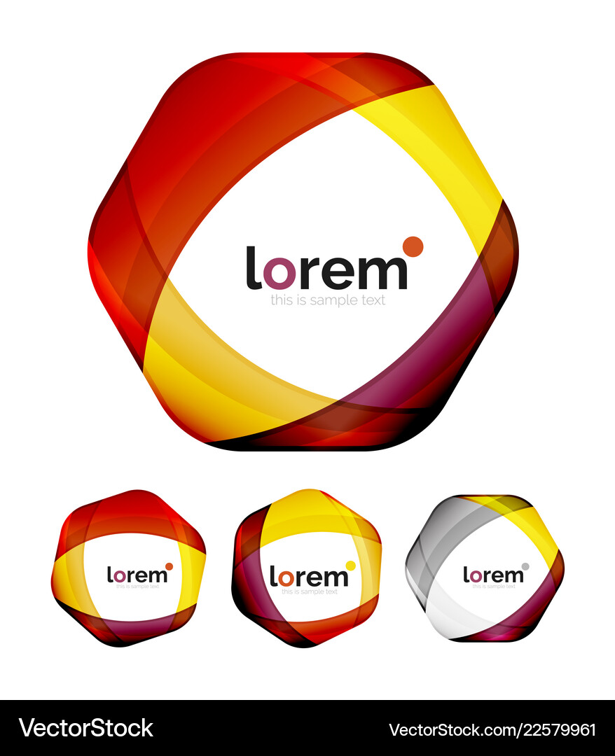 Set of geometric shape convergence logo design Vector Image