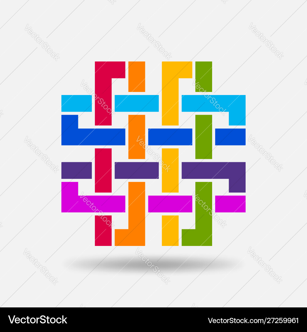 Solomon knot symbol in rainbow colors Royalty Free Vector