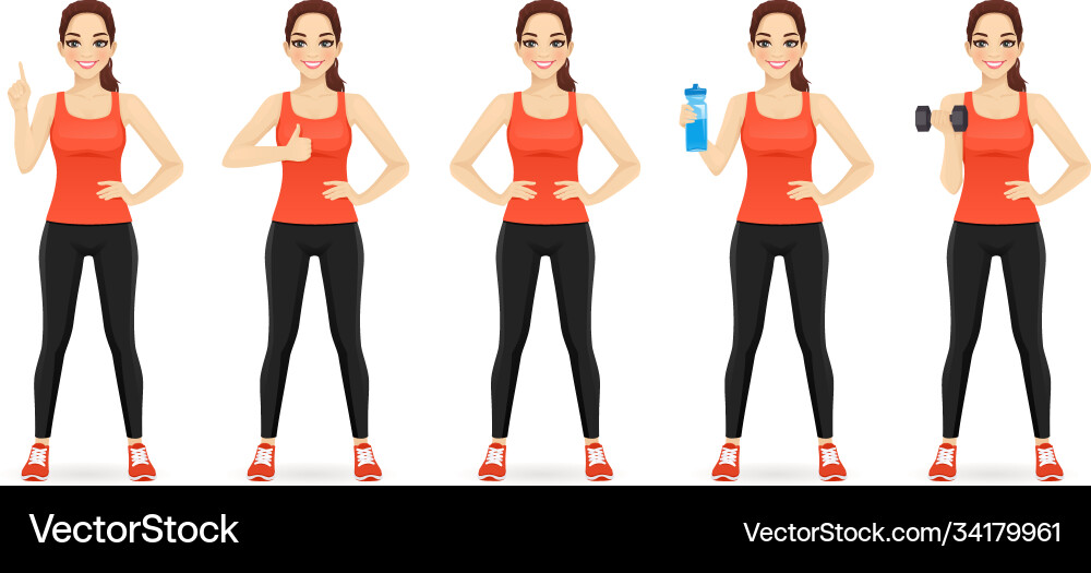 Sport woman set Royalty Free Vector Image - VectorStock