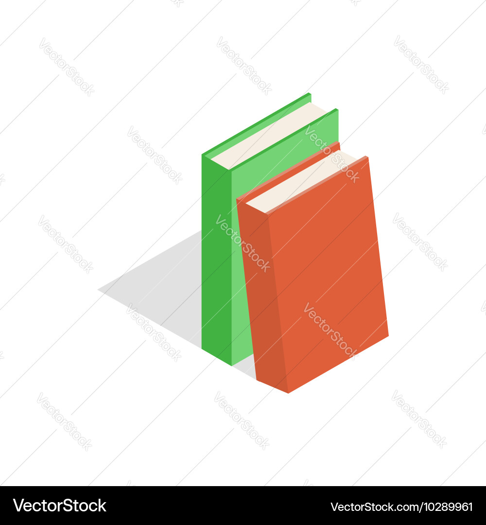 Two books red and green icon Royalty Free Vector Image