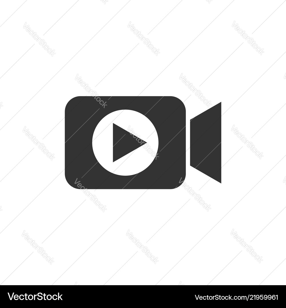 Video camera icon in flat style movie play Vector Image