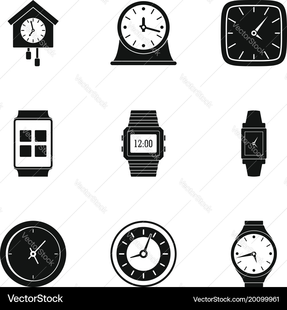 Warning signal icons set simple style Royalty Free Vector