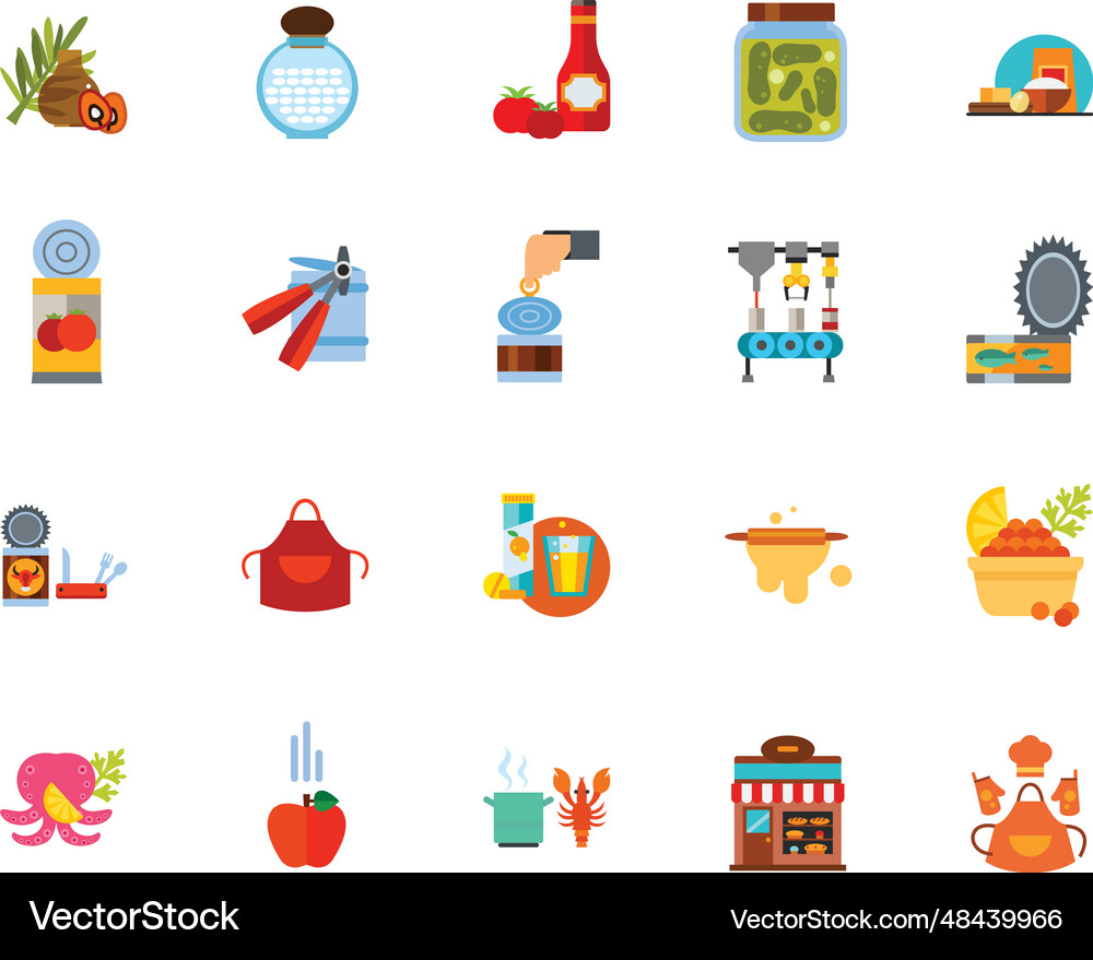 Canned food icon set Royalty Free Vector Image