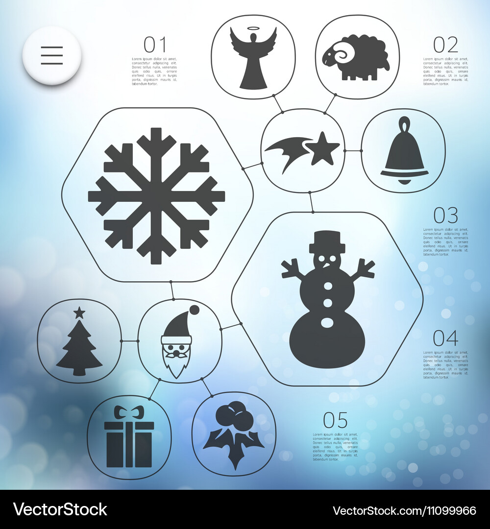 Christmas infographic with unfocused background Vector Image