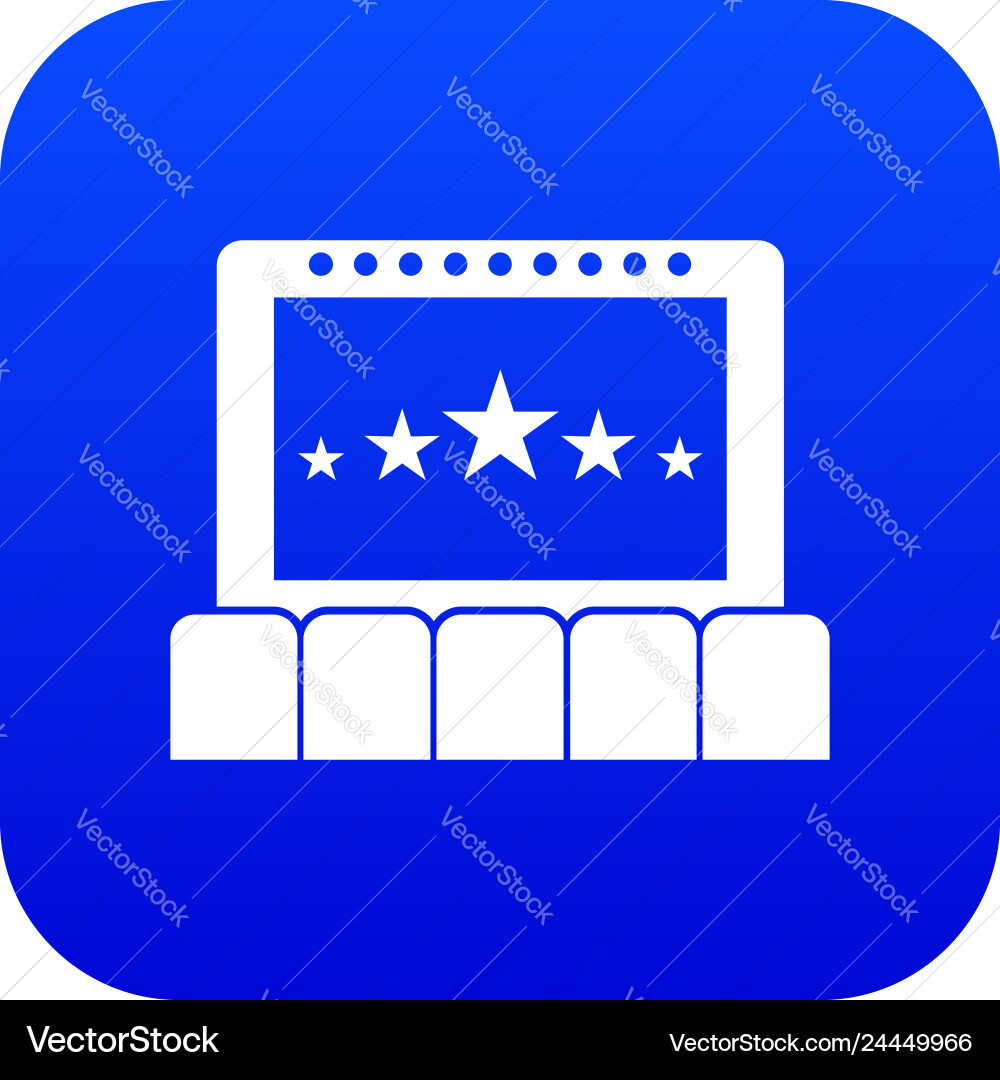 Cinema icon digital blue Royalty Free Vector Image