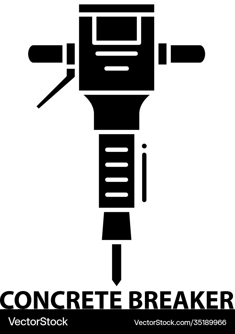 Concrete breaker icon black sign Royalty Free Vector Image