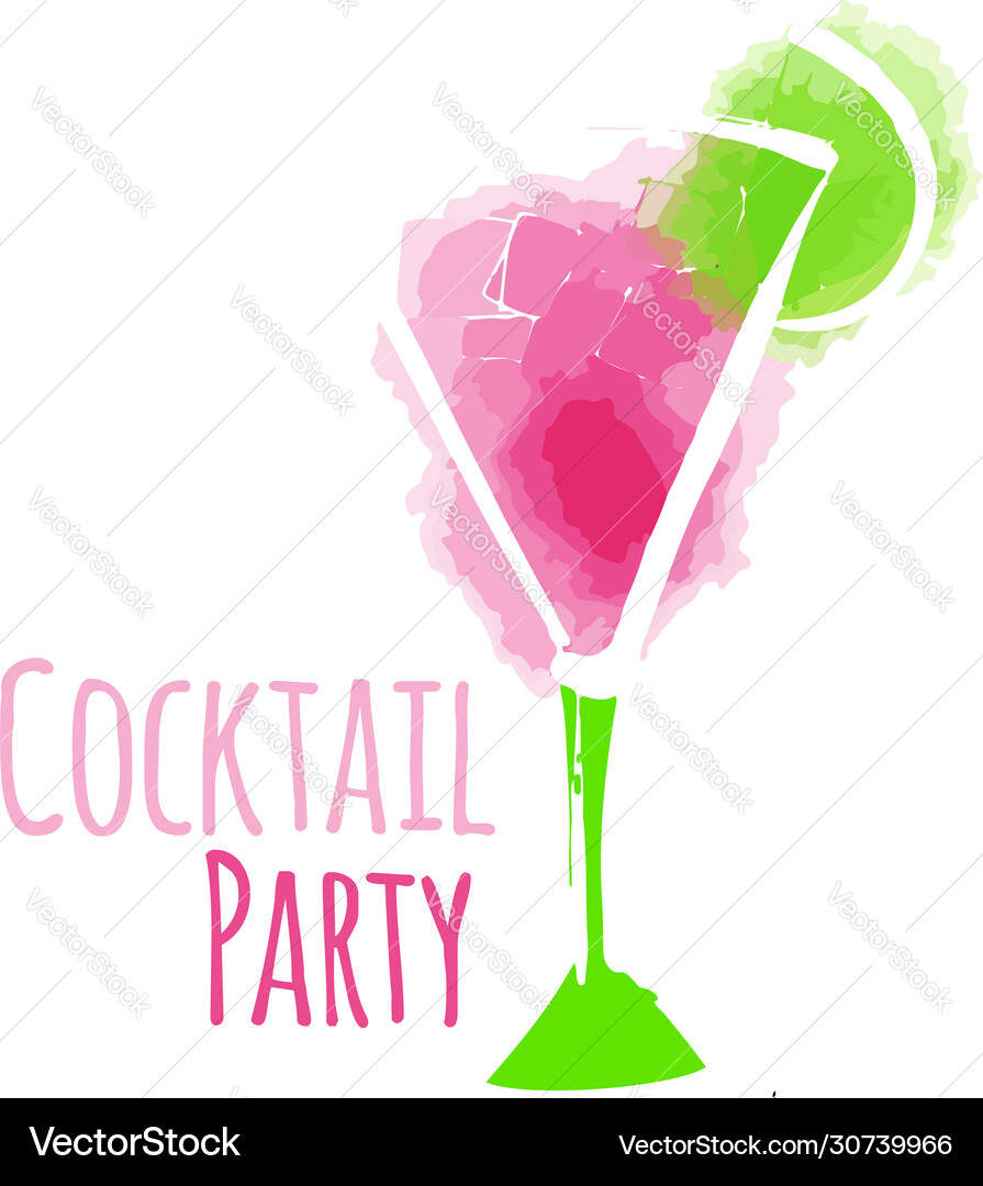 Cosmopolitan cocktail glasses isolated on white Vector Image