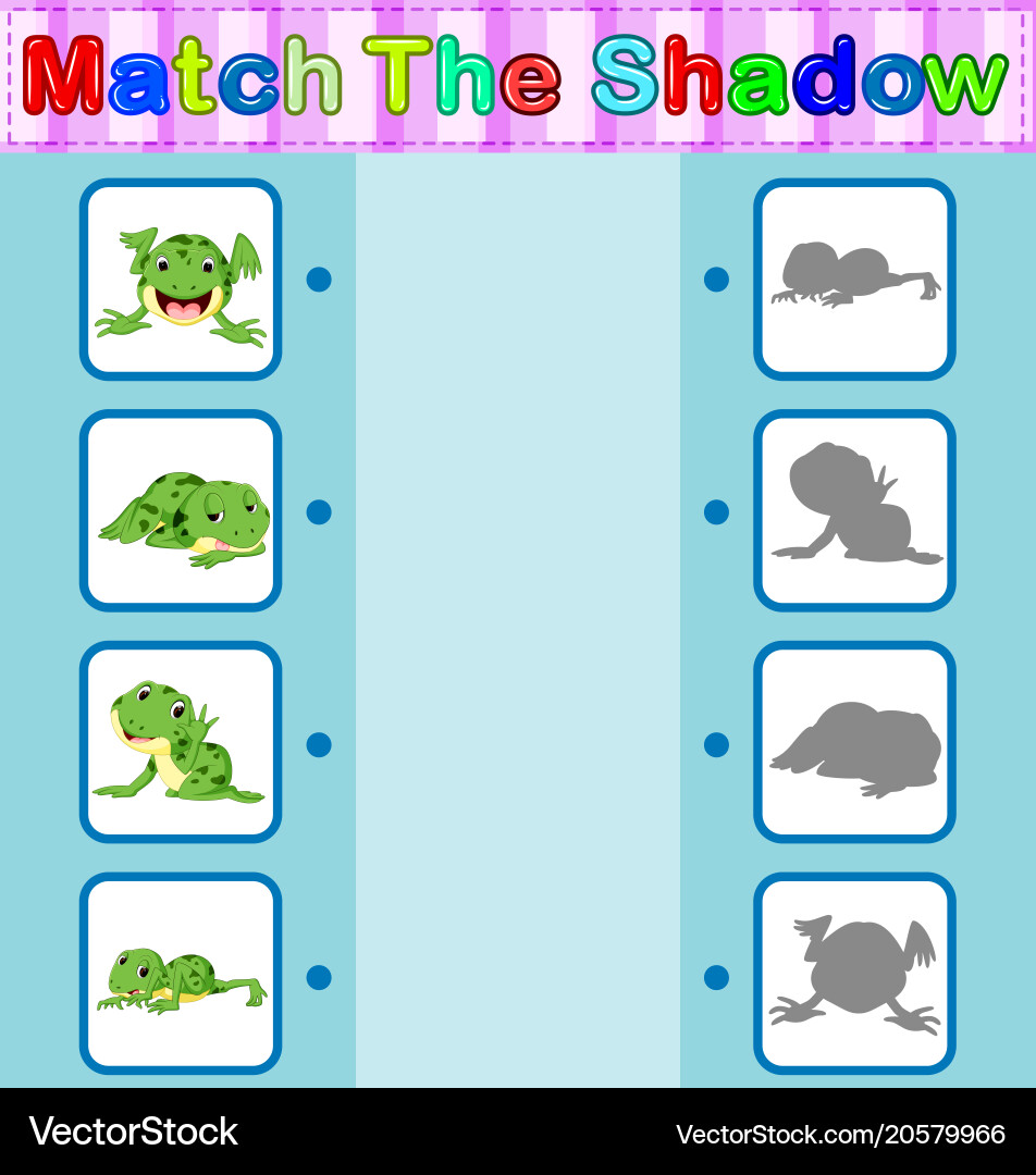 Find the correct shadow of frog Royalty Free Vector Image