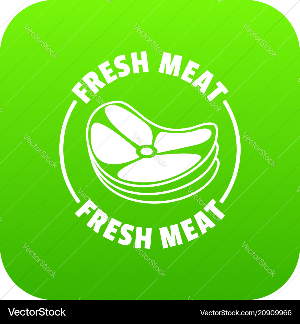 Fresh meat icon green Royalty Free Vector Image