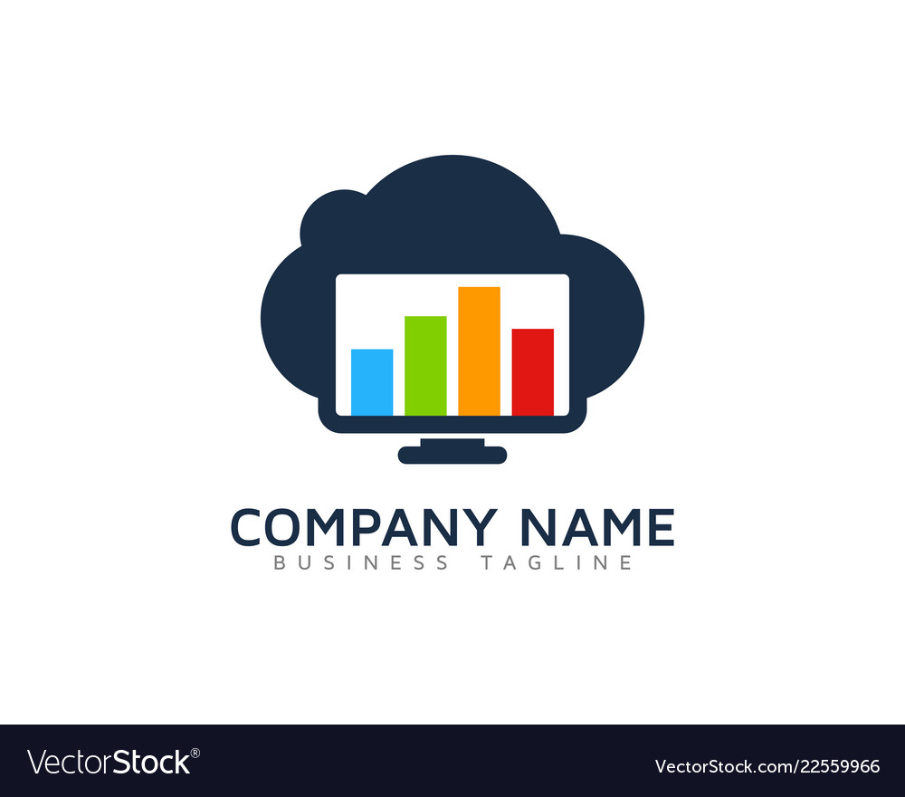 Graph cloud logo icon design Royalty Free Vector Image