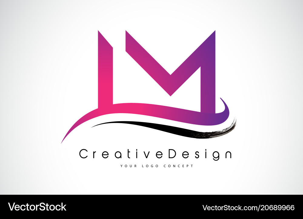 Lm l m letter logo design creative icon modern Vector Image