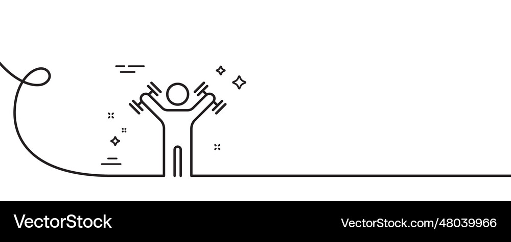 Man with dumbbells line icon workout equipment Vector Image