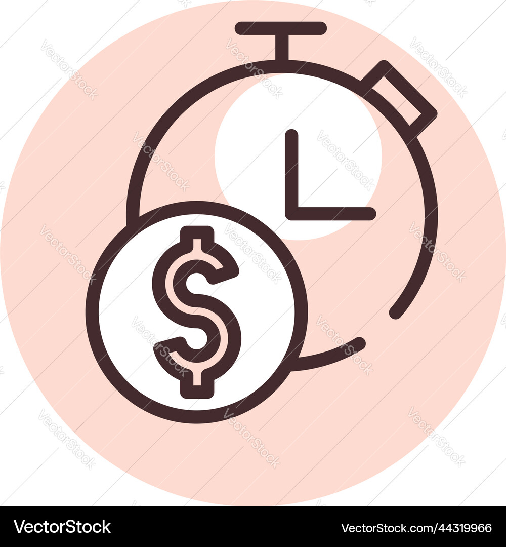 Money and time on white background Royalty Free Vector Image