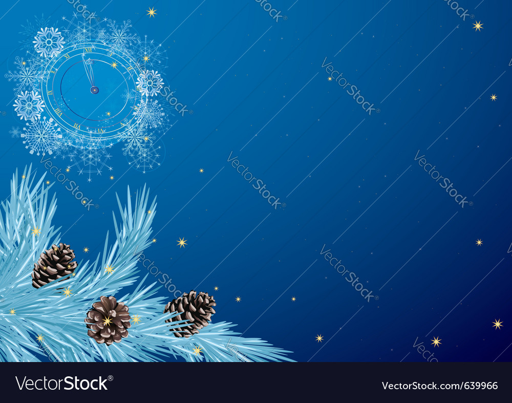 New year pattern with clock Royalty Free Vector Image